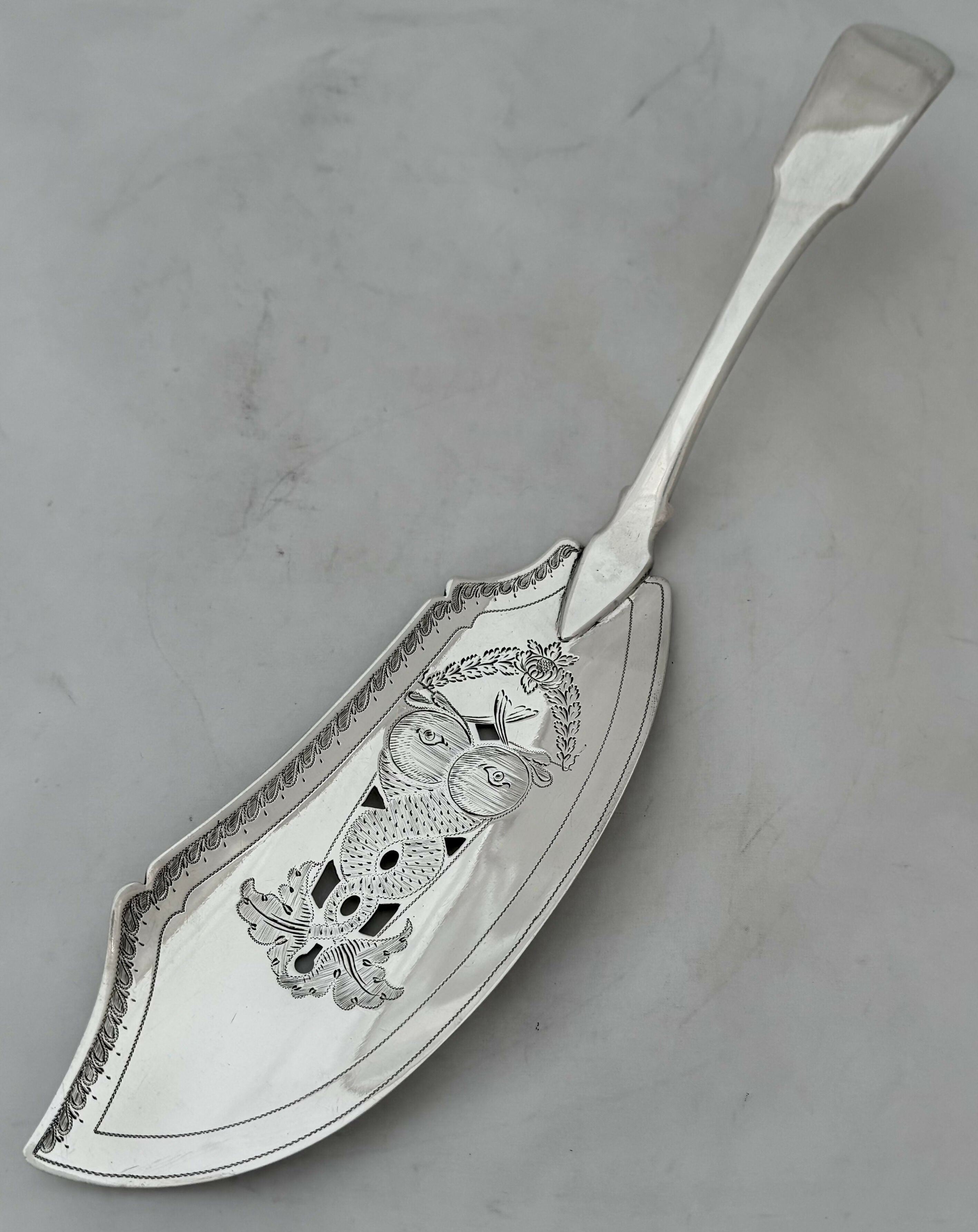 George III Scottish Silver Fish Slice. Edinburgh 1810 Robert Gray & So