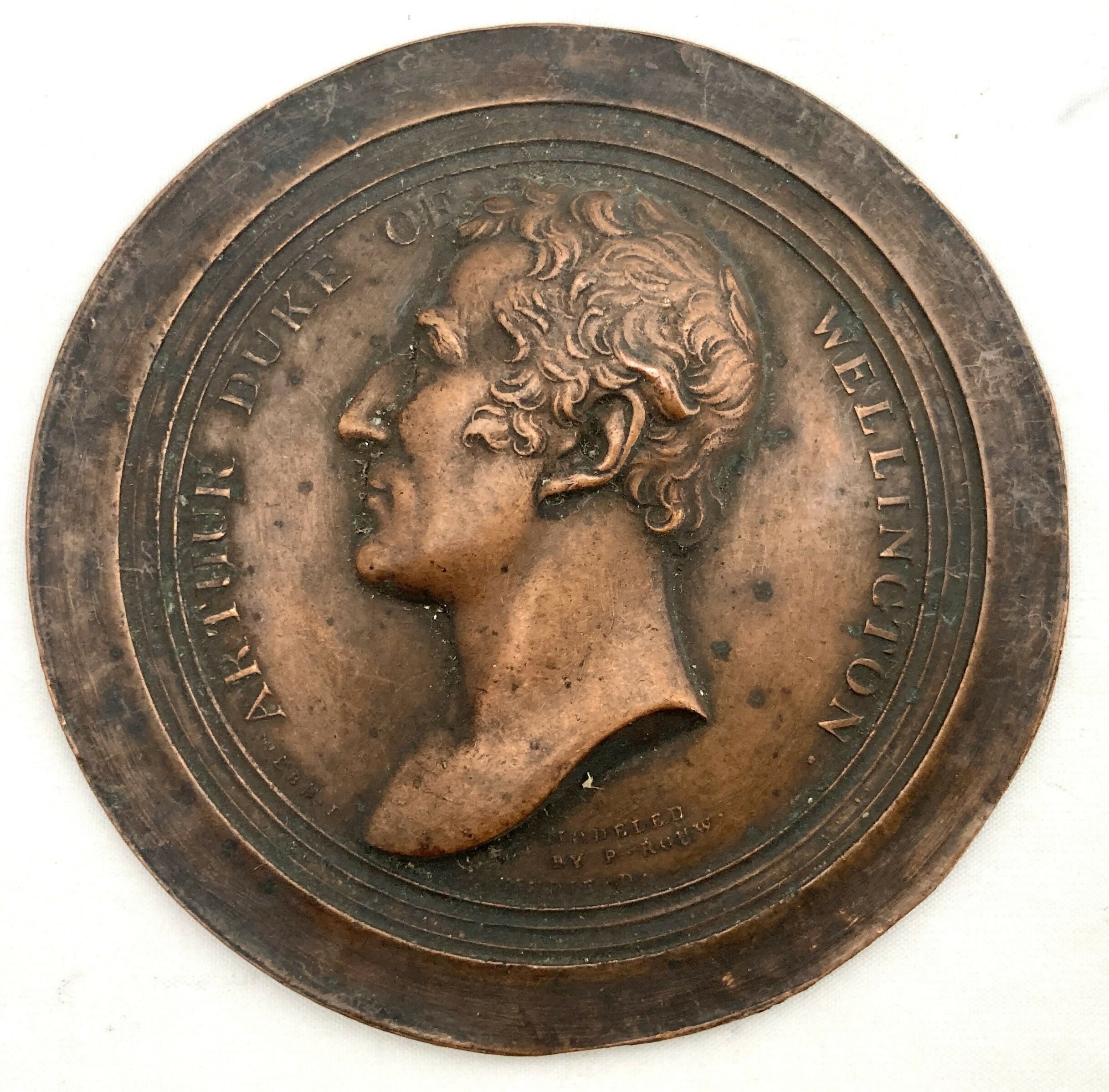 The Duke of Wellington, Uniface Portrait Profile Medallion, After Webb