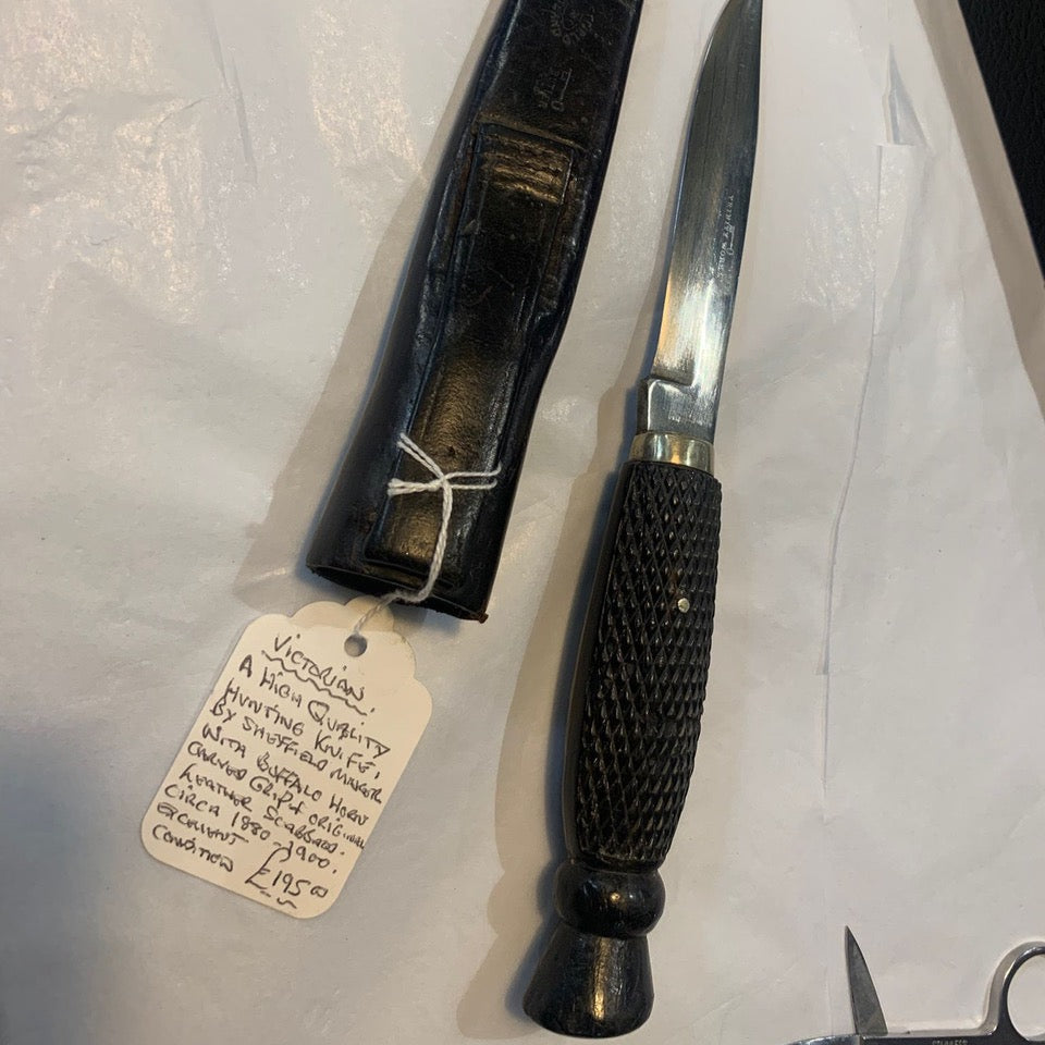 Victorian - A High Quality Hunting Knife. By Sheffield Maker with Buff
