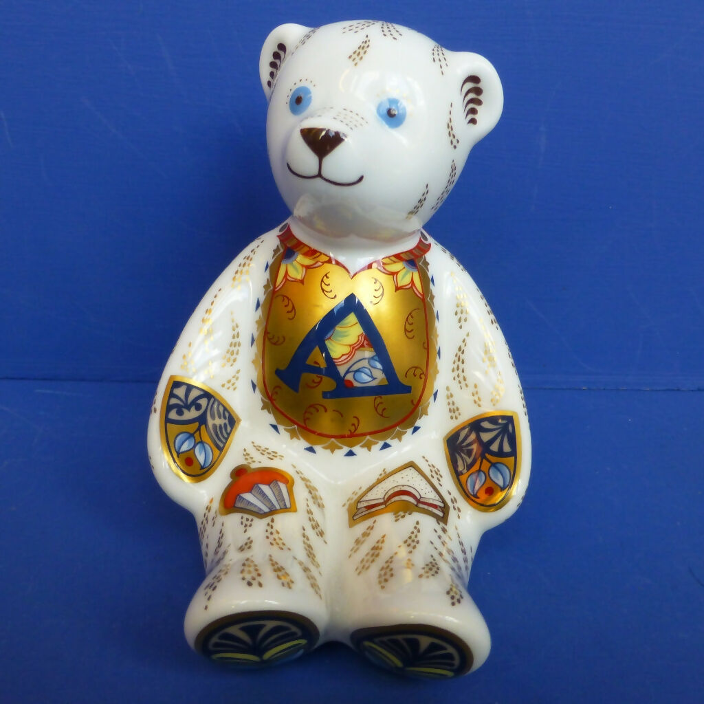 Royal Crown Derby Paperweight - Alphabet Bear - Letter A