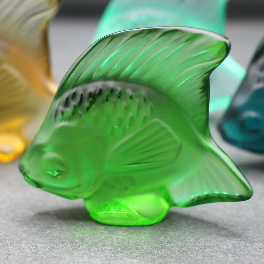 New Lalique: Meadow green fish seal/sculpture