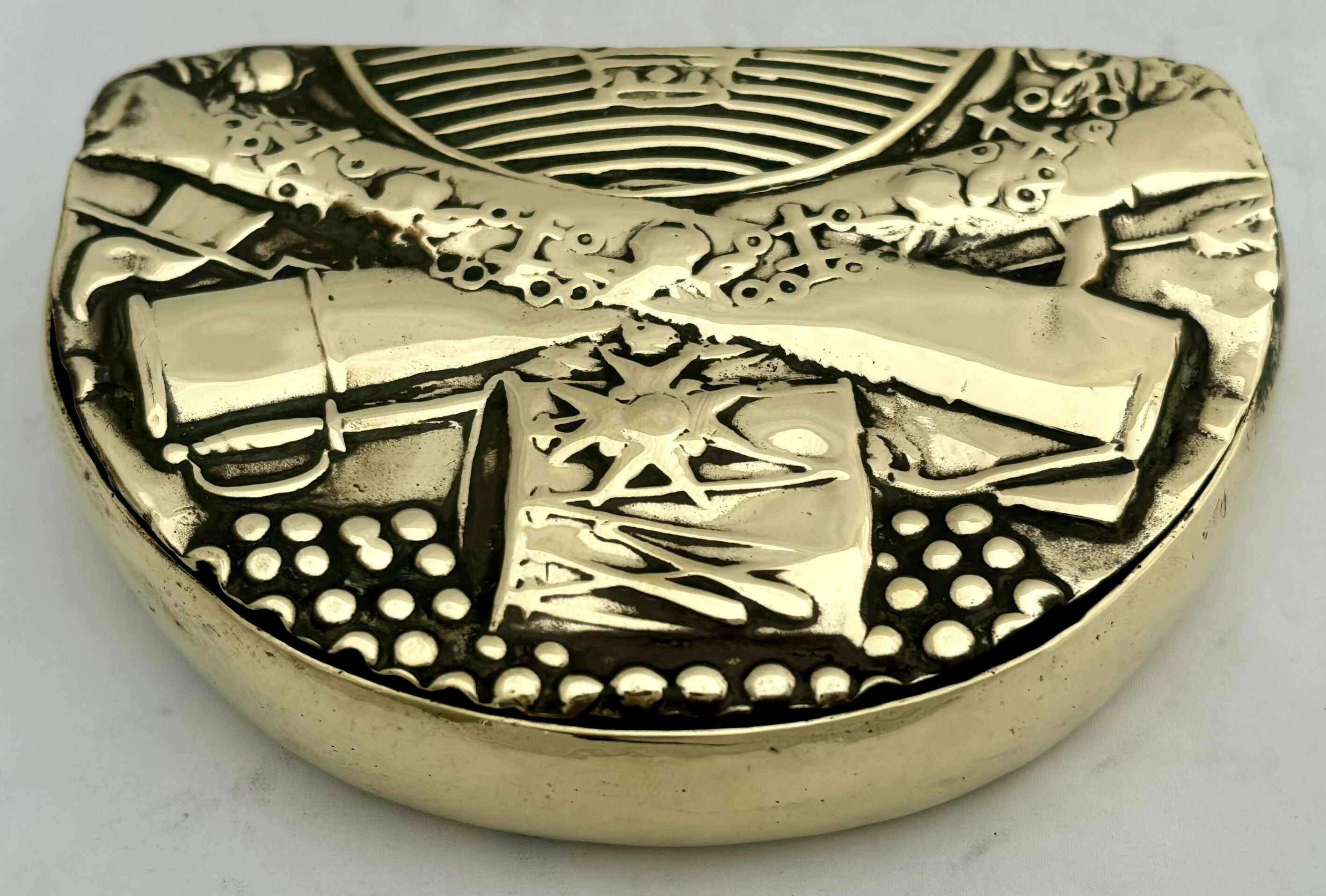 Napoleonic Period Triumphal Regalia Brass Tobacco Box.