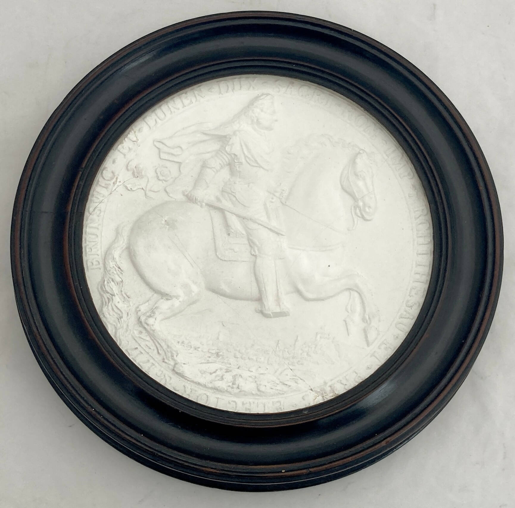 George I, Duke of Brunswick-Luneburg, 19th Century Relief Plaster Roun