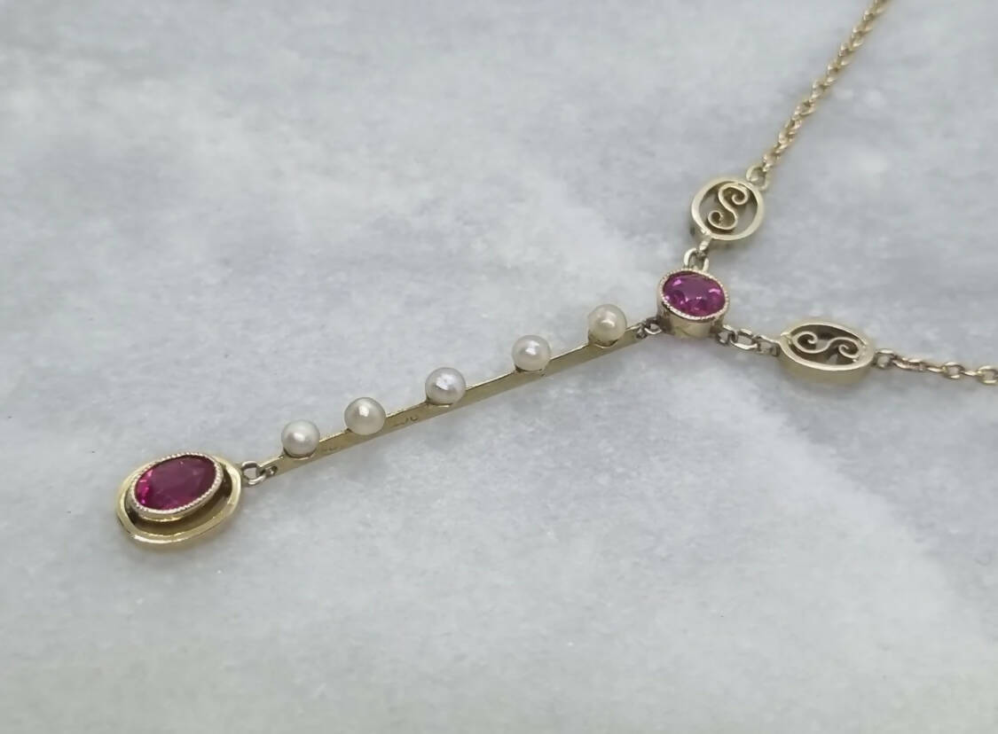 Murrle Bennett & Co 9ct Yellow Gold Art Nouveau Hallmarked 1910 Pink S