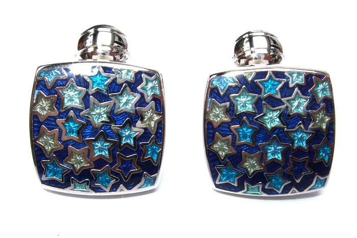 Duchamp Blue Stars Enamel Cufflinks