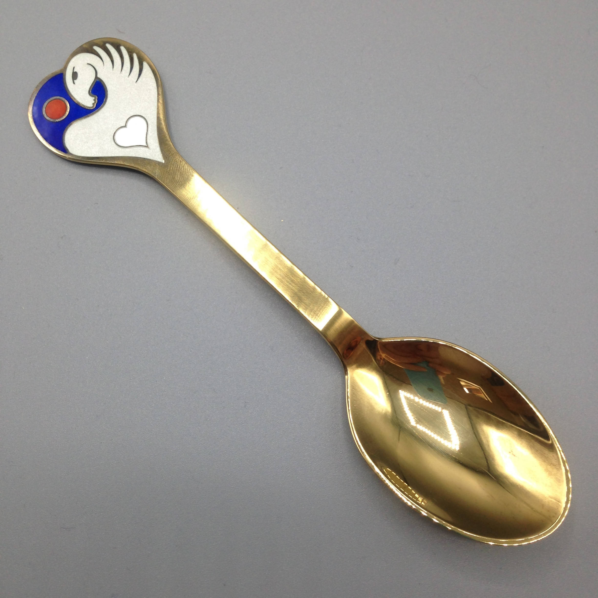 1970's Danish enamelled silver gilt spoon by A.Michelson