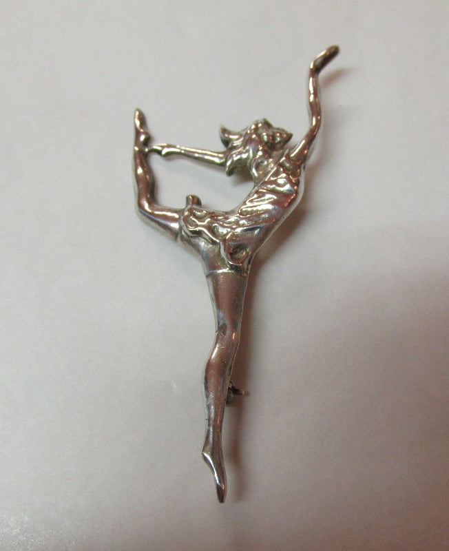 Sterling Silver Dancing Lady / Ballerina Brooch Hallmarked Birmingham