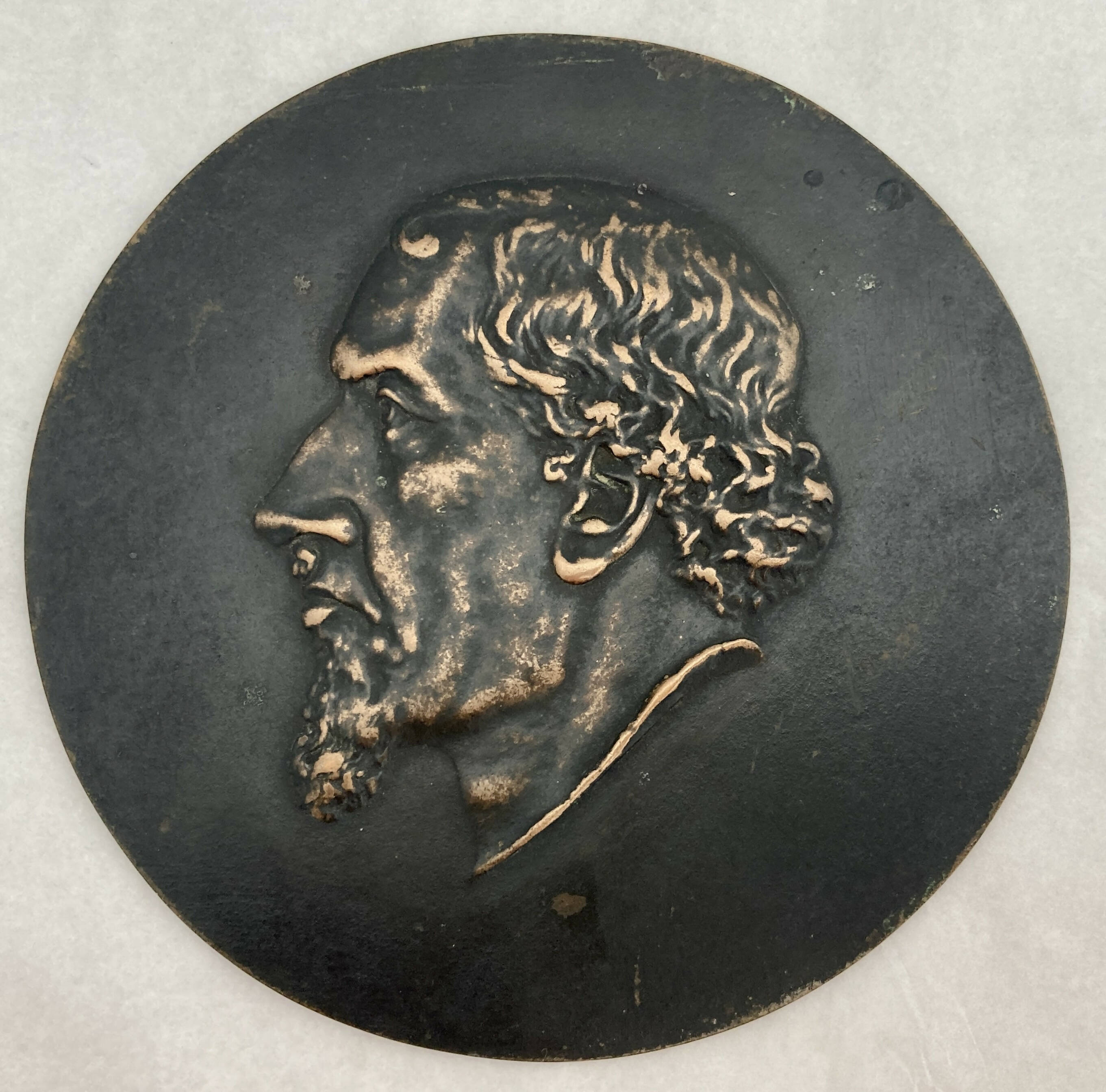 19th Century Relief Portrait Plaque of Benjamin Disraeli, Earl of Beac