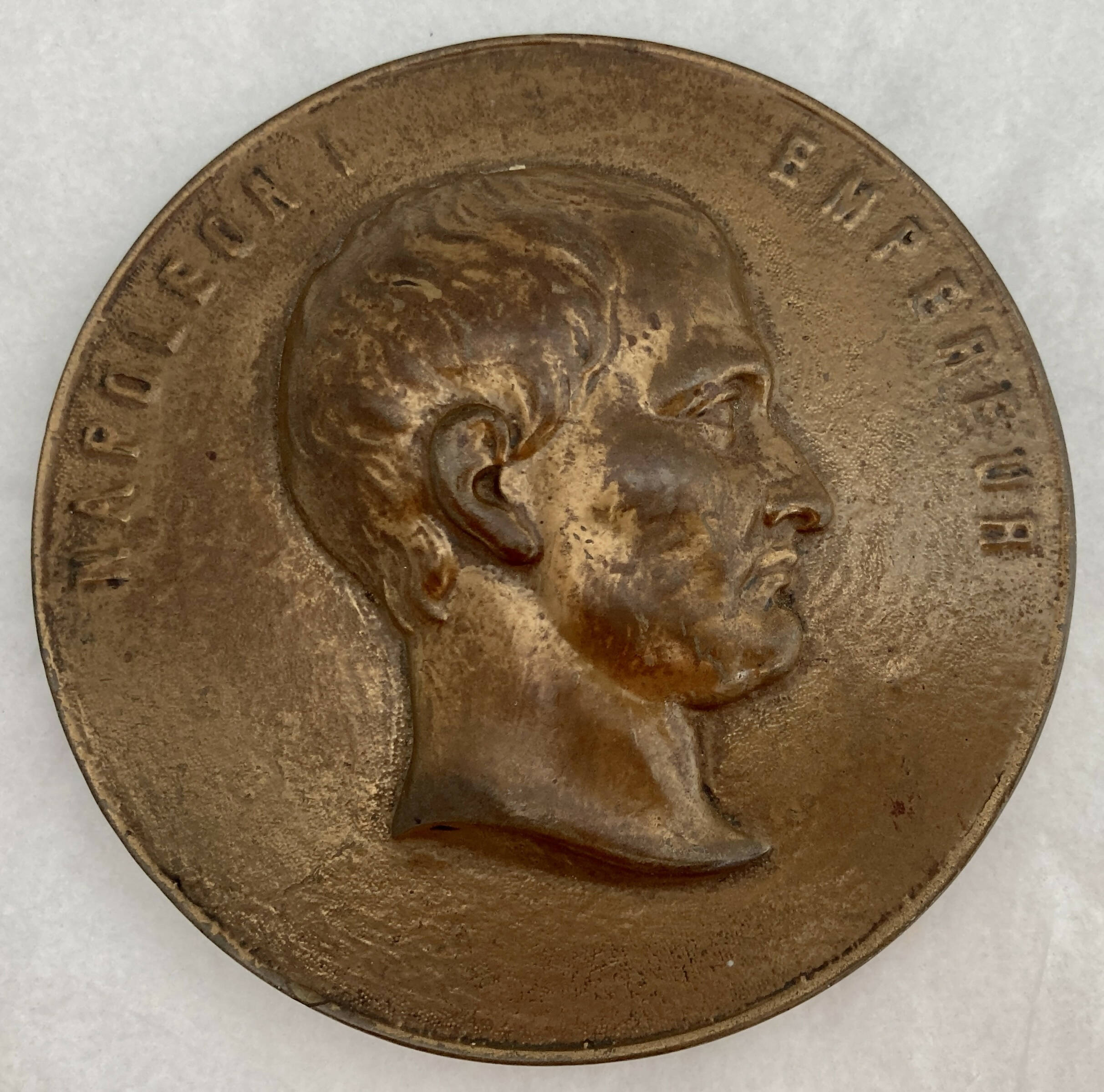 A 19th Century Gilded Plaster Relief Potrait Plaque of 'Napoleon I Emp